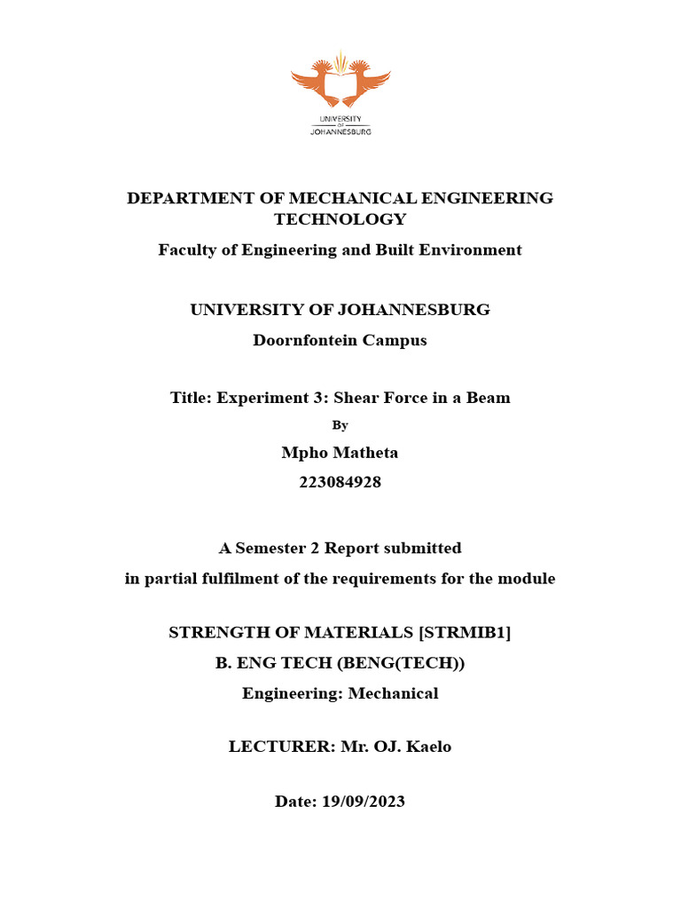 Experiment 3 Lab Report | PDF | Beam (Structure) | Force