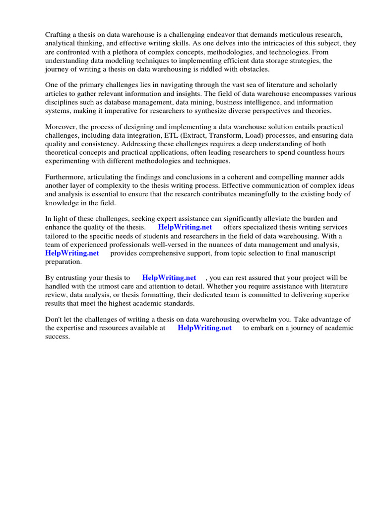 Thesis Data Warehouse | PDF | Data Warehouse | Databases