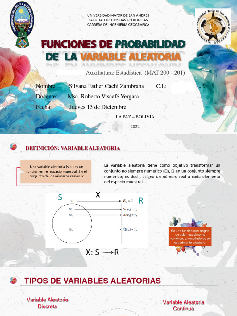 Funciones de Probabilidad | PDF | Variable aleatoria | Teoría de la medida
