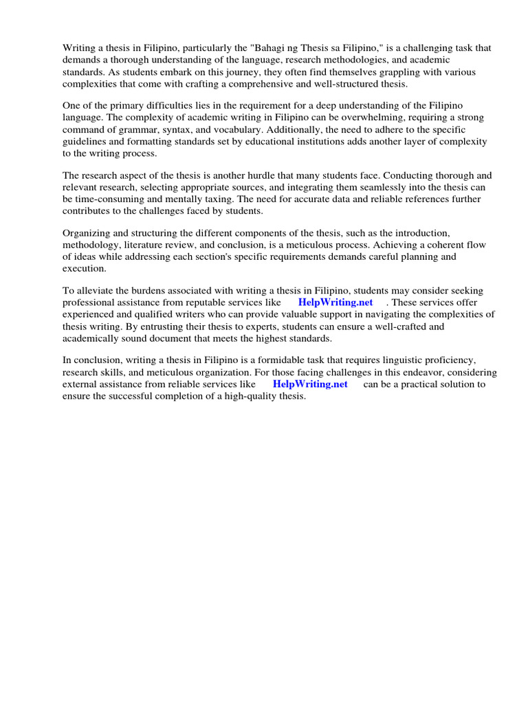 Thesis Writing Challenges in Filipino | PDF | Tagalog Language ...
