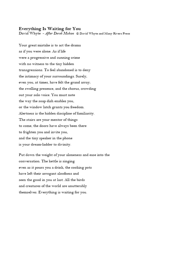 Everything Is Waiting For You - David Whyte | PDF