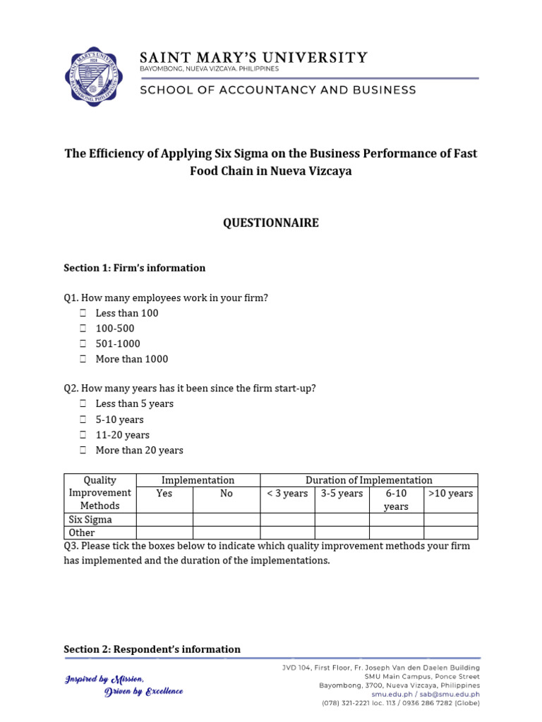 questionnaire final | PDF