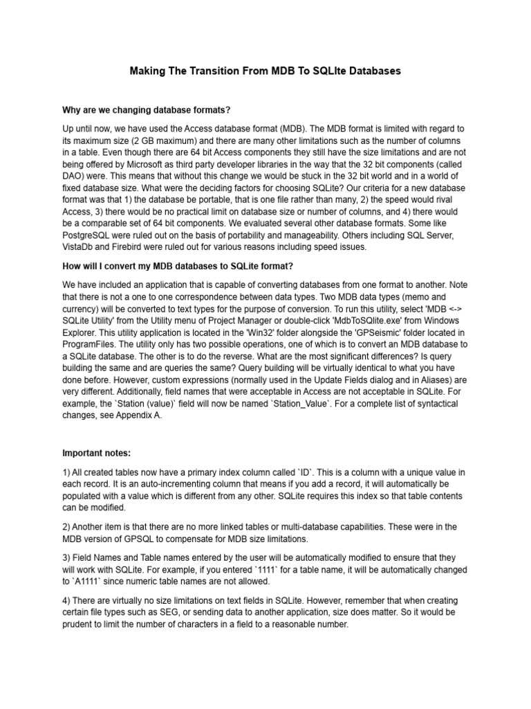 SQLite - Working With Databases | PDF
