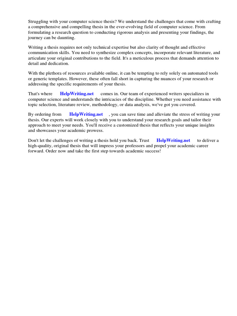 Computer Science Thesis Generator | Download Free PDF | Thesis ...