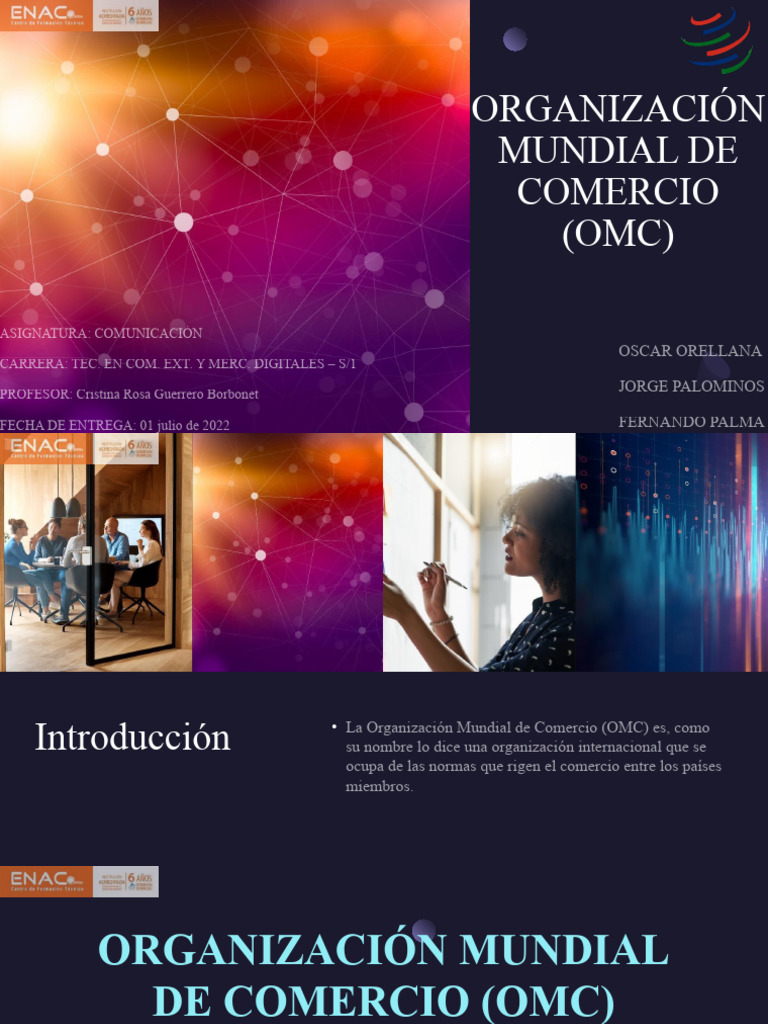 Funciones y Objetivos de la OMC | PDF | Organización de Comercio ...