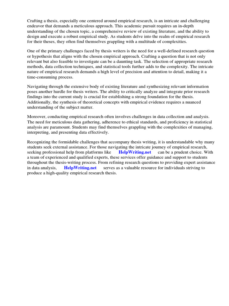 Thesis Empirical Research | PDF | Methodology | Scientific Method