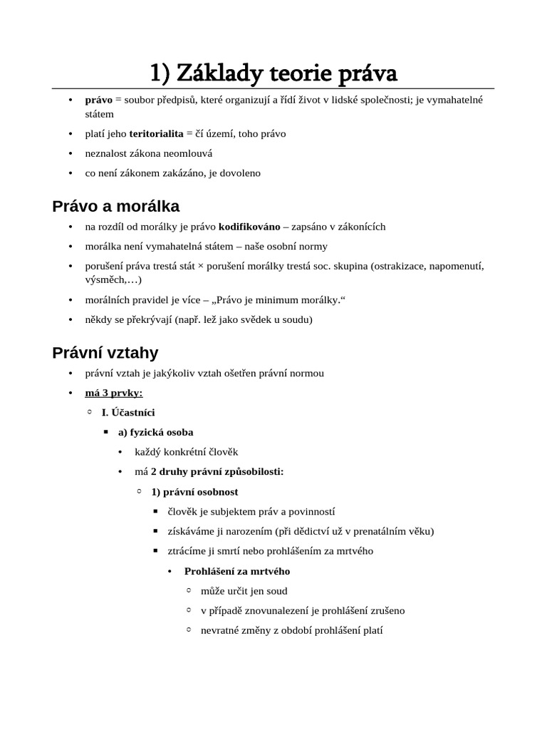1) Základy Teorie Práva | PDF