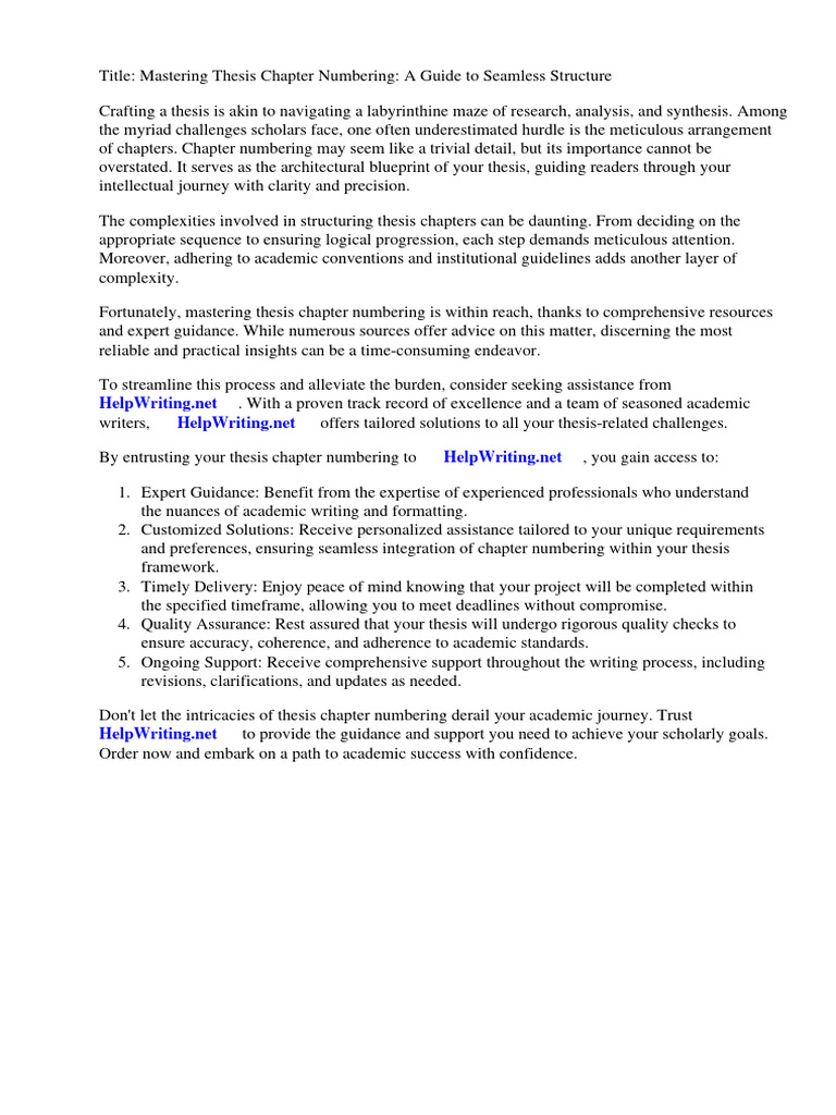 Thesis Chapter Numbering Pdf Thesis Microsoft Word