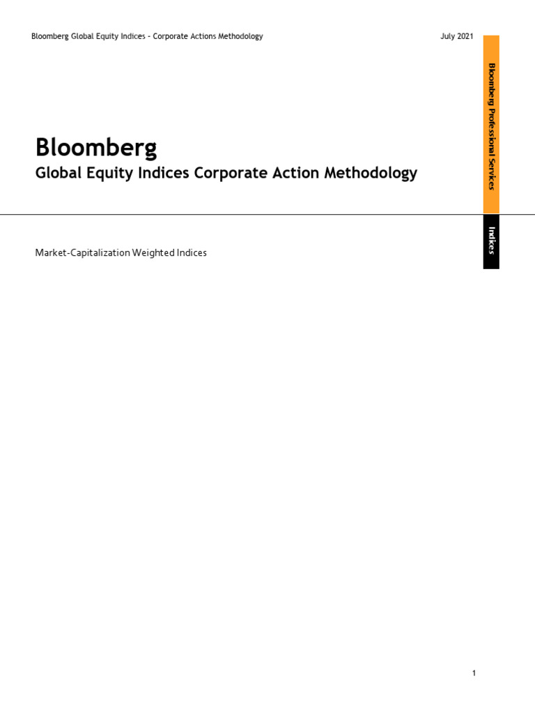 Bloomberg Equity Indices Methodology | PDF | Stock Market Index | Dividend