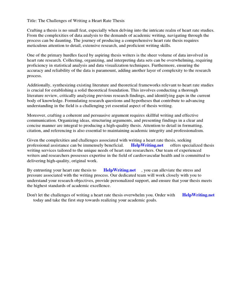 Heart Rate Thesis | PDF