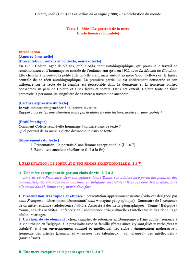 Texte 1 - Le Merle - Cours Version Complete | PDF | Phrase | Métaphore