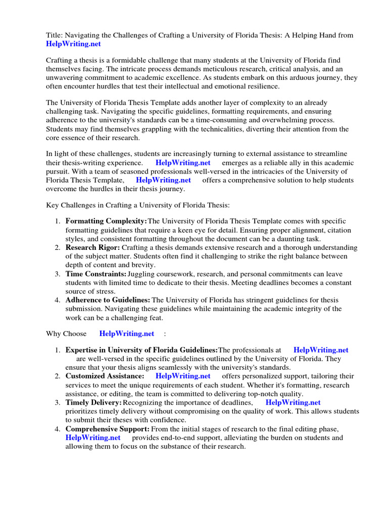 University of Florida Thesis Template | PDF