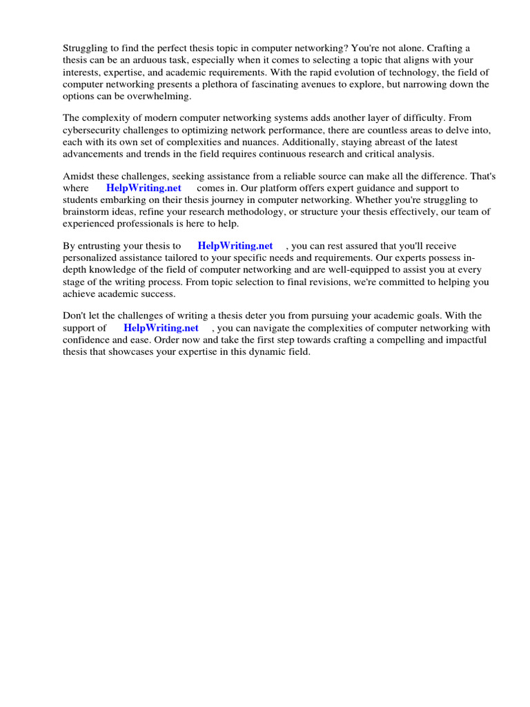 Thesis Topics in Computer Networking | PDF | Computer Network | Network Topology