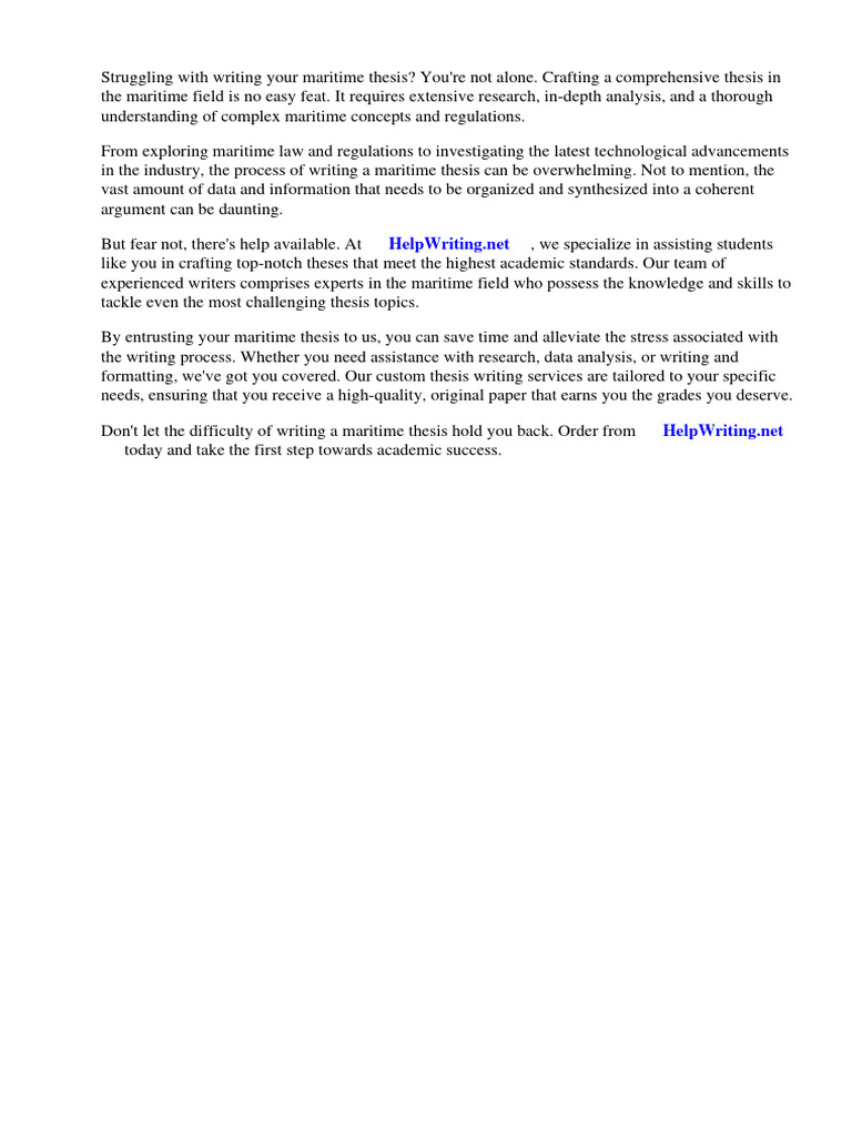 Maritime Thesis Sample PDF | PDF