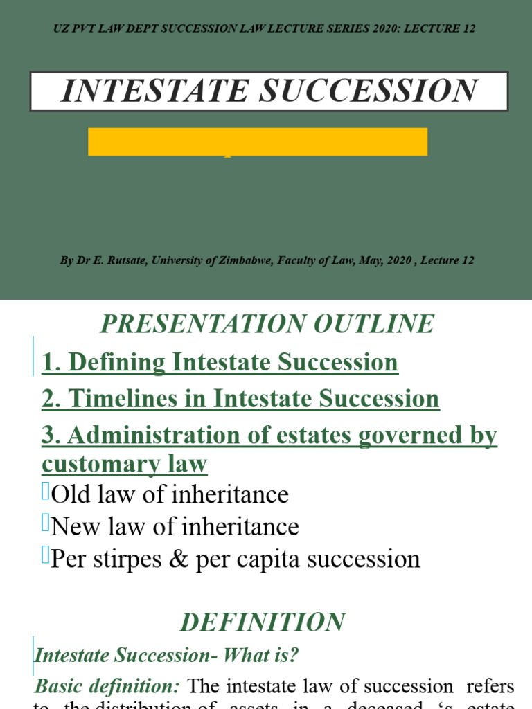 Basic Principles of Intestate Succession | PDF | Intestacy | Inheritance