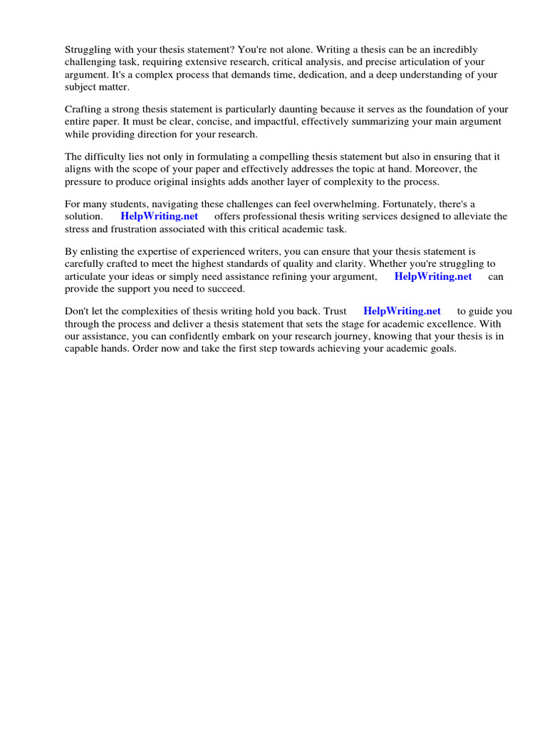 Thesis Statement Chart | PDF | Essays | Thesis