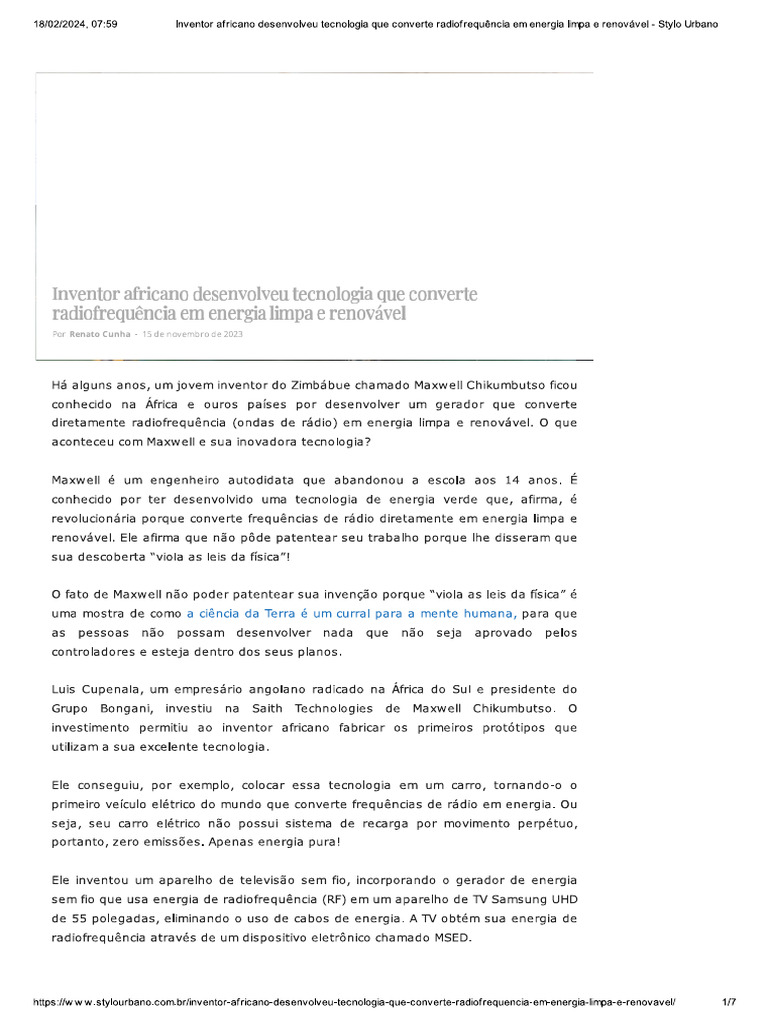 Um Jovem Inventor Do Zimbábue Chamado Maxwell Chikumbutso | PDF Um Jovem Inventor Do Zimbábue Chamado Maxwell Chikumbutso | PDF