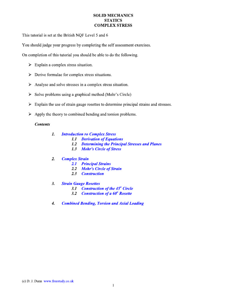 Complex Stress | PDF