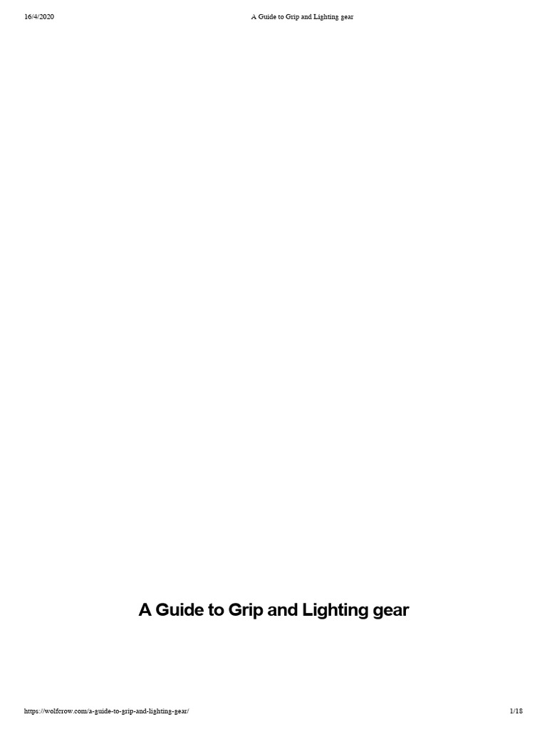A Guide To Grip and Lighting Gear | PDF | Fluorescent Lamp ...