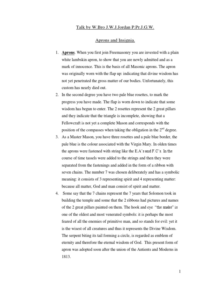 Jordan - English Aprons and Insignia | PDF | Clothing