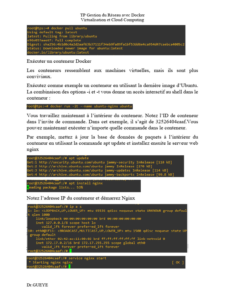 TP Gestion Des Reseaux Docker 2023 2024 | PDF | Microsoft Windows | Linux