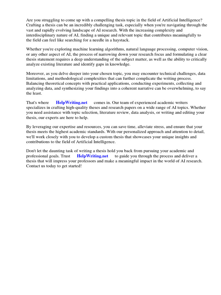 Artificial Intelligence Thesis Topics | PDF | Artificial Intelligence ... Artificial Intelligence Thesis Topics | PDF | Artificial Intelligence ...
