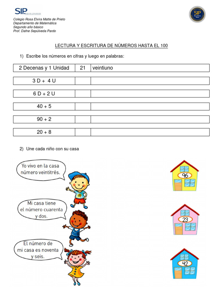 Lectura y Escritura de Números | PDF