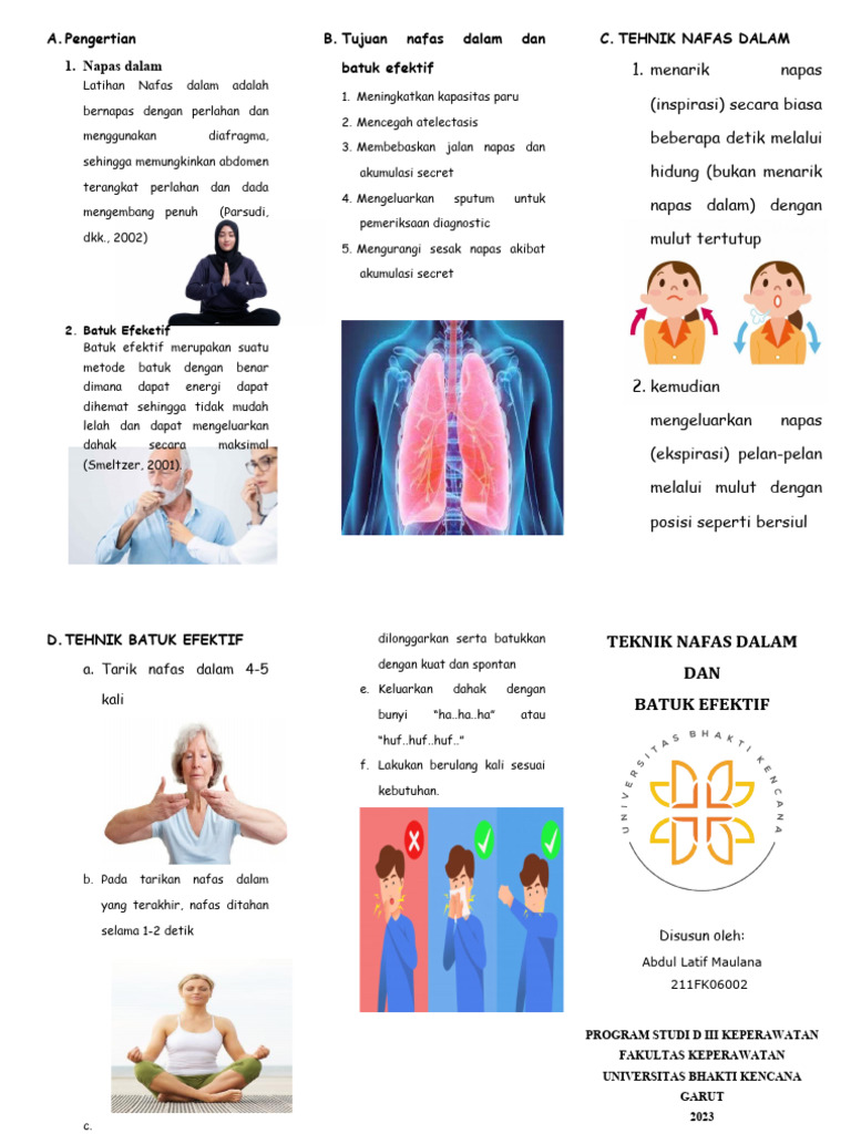 Leaflet Batuk Efektif Dan Napas Dalam | PDF