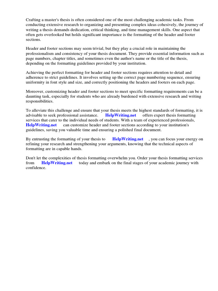 Master Thesis Header Footer | PDF