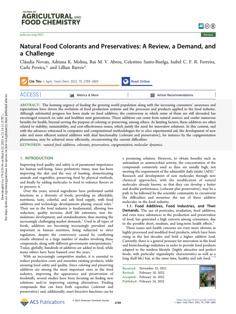 Natural Foods Colorants and Preservatives | PDF | Antimicrobial | Food ...