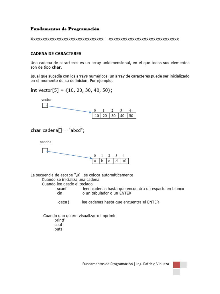 11 Cadenas | PDF | Puntero (Programación de computadora) | Cadena ...