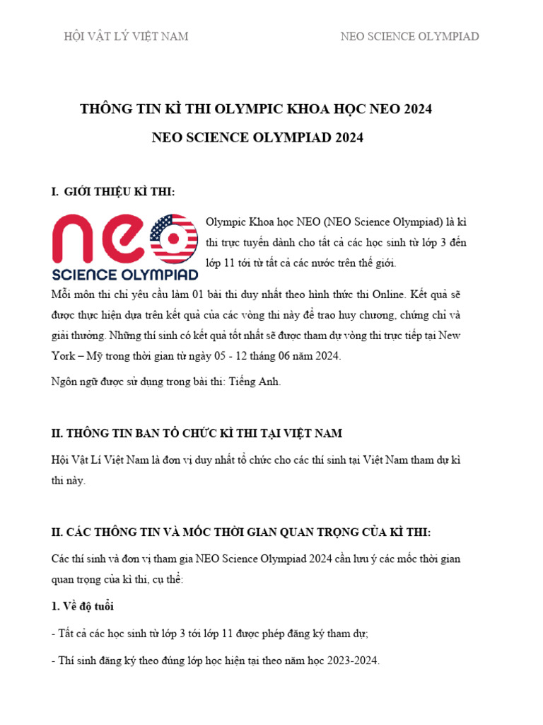 Tho - NG Tin Ki - Thi Olympic Khoa Ho - C Neo 2024 | PDF