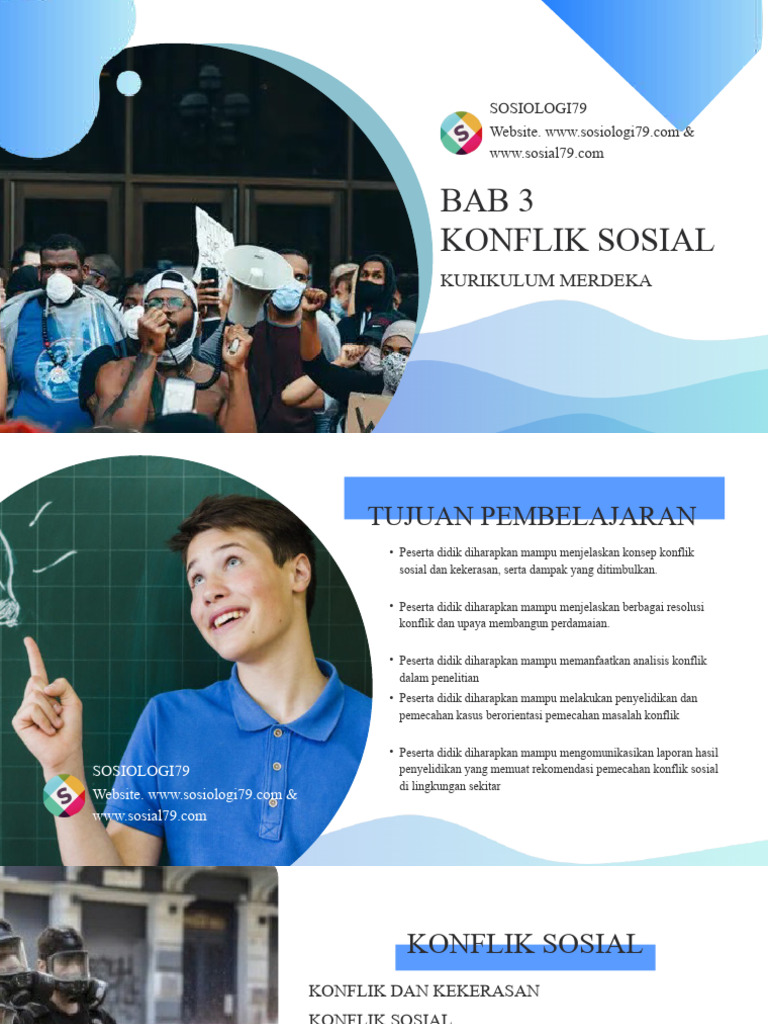 Materi Sosiologi SMA Kelas XI Bab 3 Konflik Sosial (Kurikulum Merdeka) | PDF