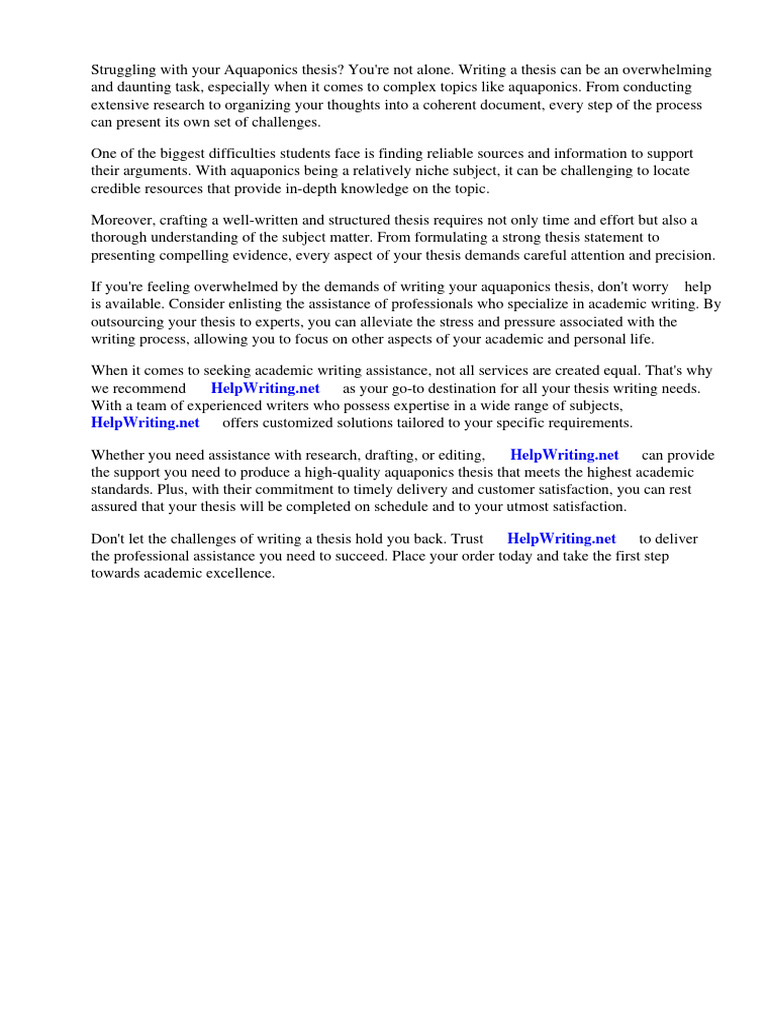 Aquaponics Thesis PDF | PDF | Aquaponics | Agriculture Aquaponics Thesis PDF | PDF | Aquaponics | Agriculture