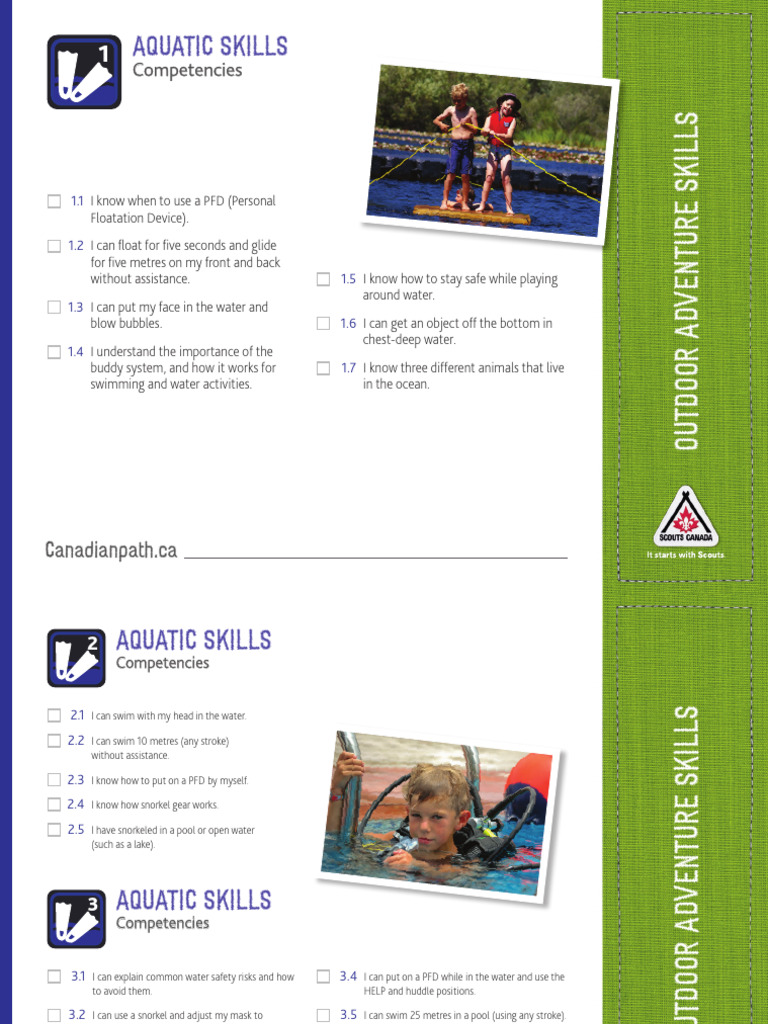 Aquatic Skills Competencies Guide | PDF