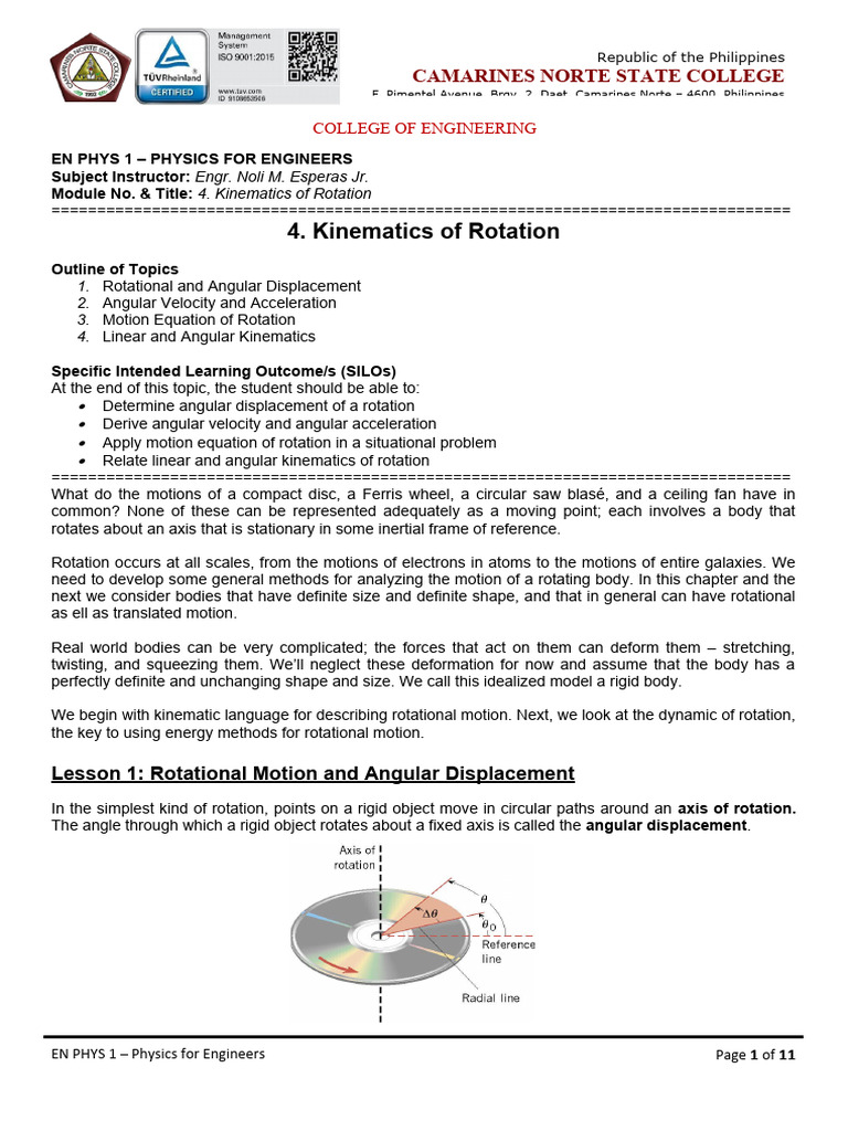 04 Rotation | PDF | Rotation Around A Fixed Axis | Acceleration