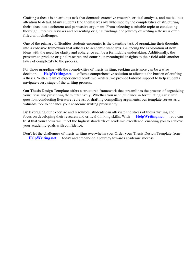 Thesis Design Template | PDF | Thesis | Critical Thinking