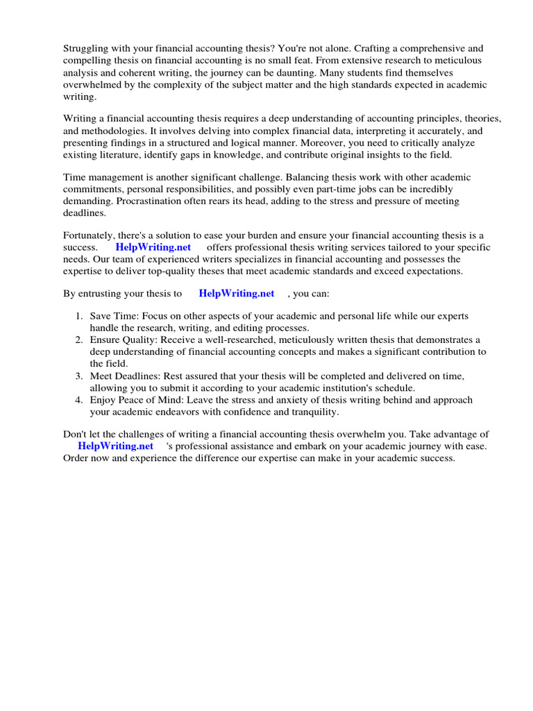Financial Accounting Thesis PDF | PDF | Accounting | Financial Accounting
