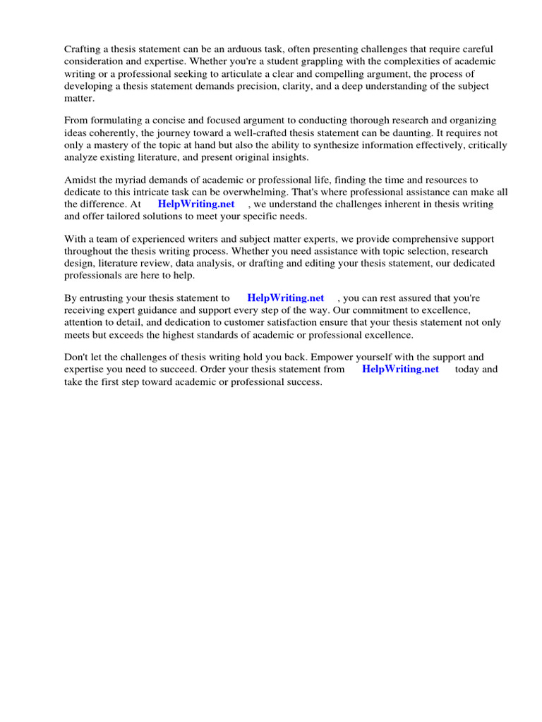 Mastering Thesis Statement Writing | PDF | Essays | Thesis