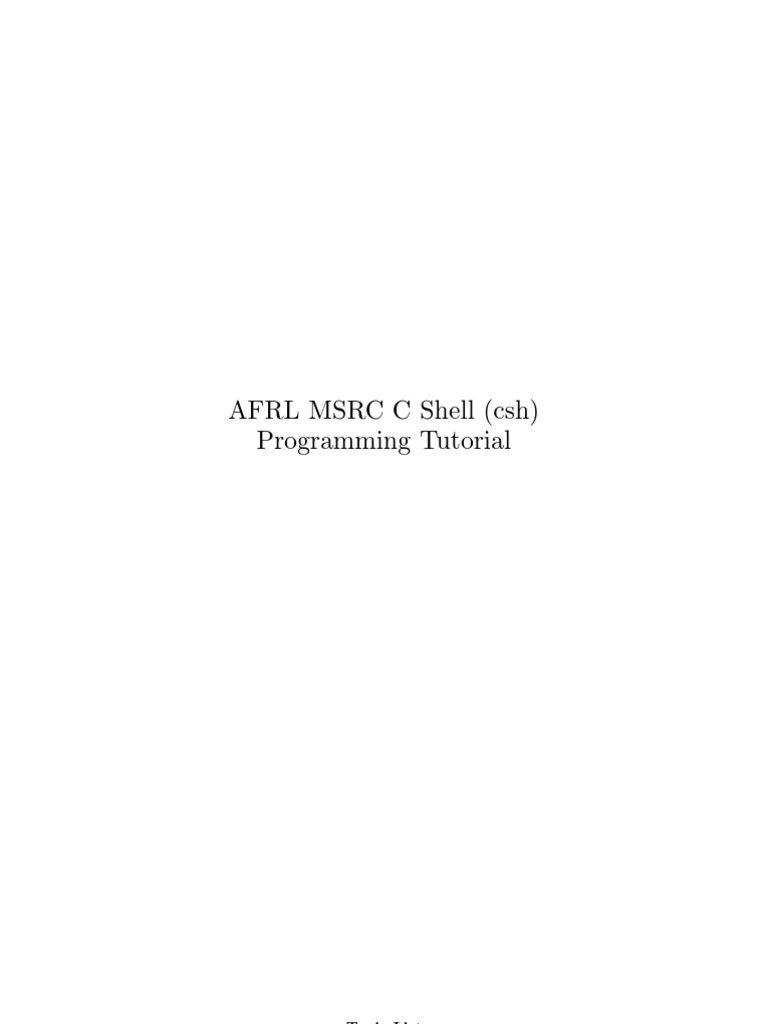 Cshell Pdf Command Line Interface Unix