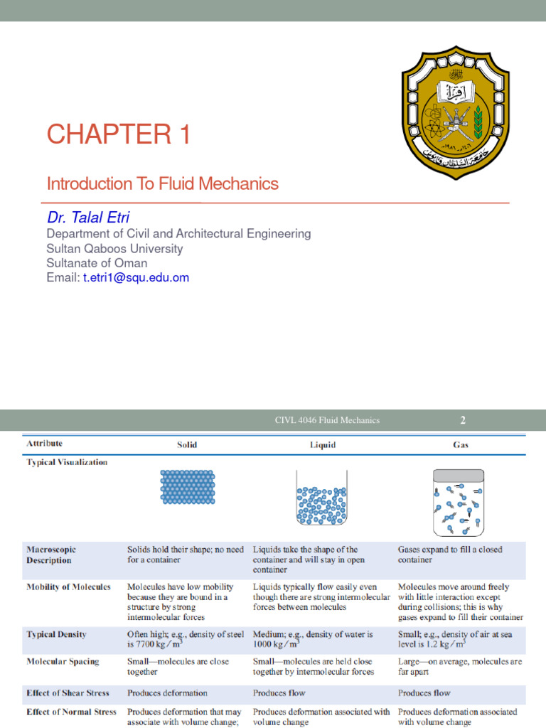 02-Fluid Mechanics-Chapter-01-Lecture-01 | PDF | Force | Momentum