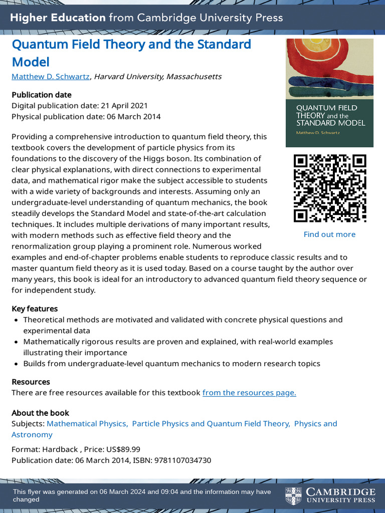 Quantum Field Theory and the Standard Model | PDF