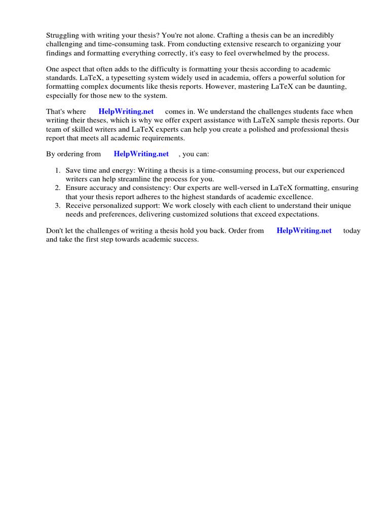 Latex Sample Thesis Report | PDF