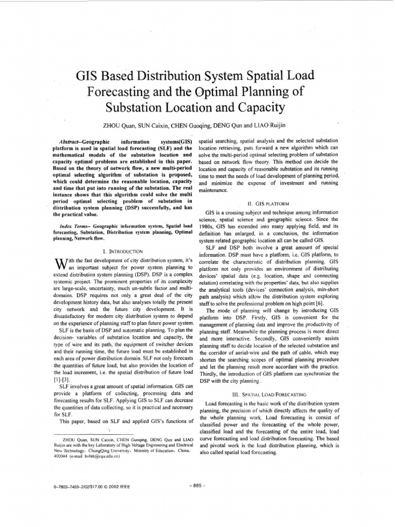 Gis Based Distribution System Spatial Load Forecasting And The O Pdf Geographic Information