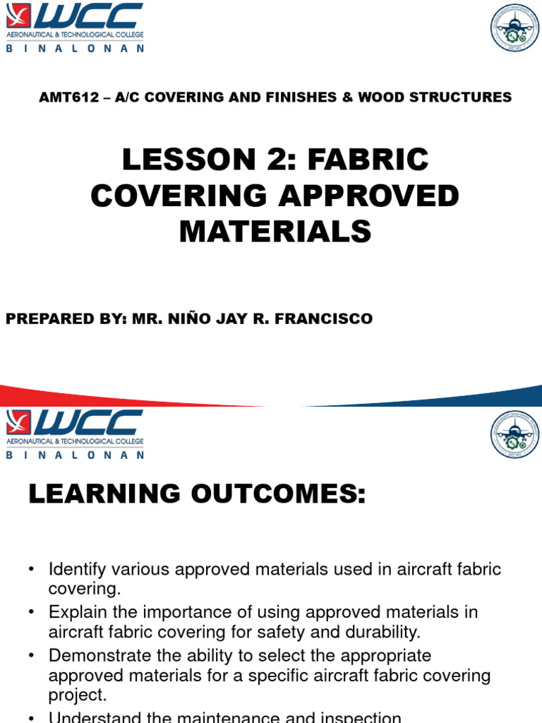 Amt 612 Lesson 2 Ac Covering Approved Materials | PDF | Yarn | Textiles