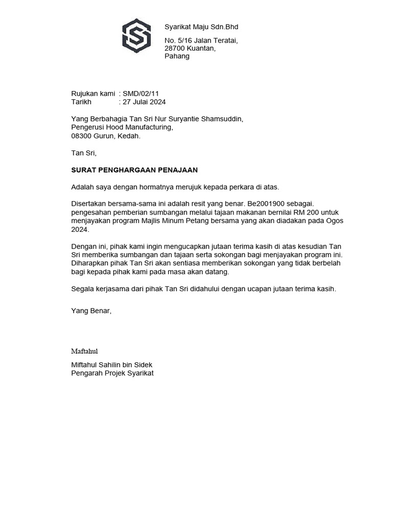 Surat Penghargaan Penajaan | PDF