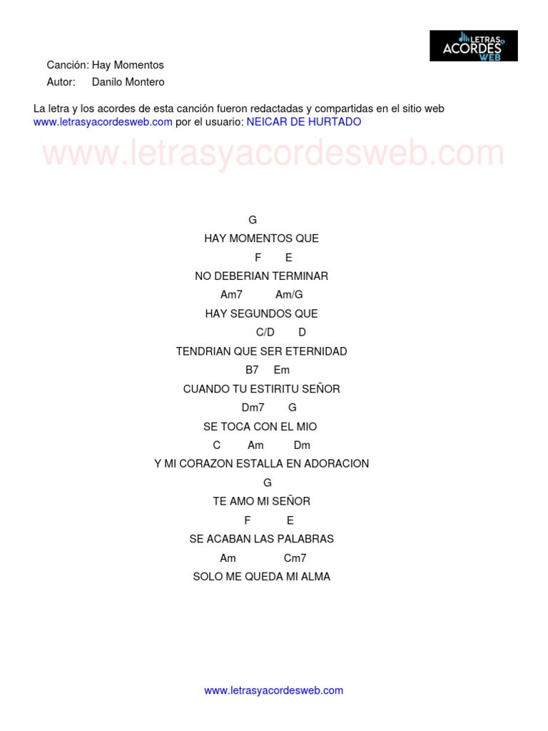 Hay Momentos Danilo Montero 1102 | PDF