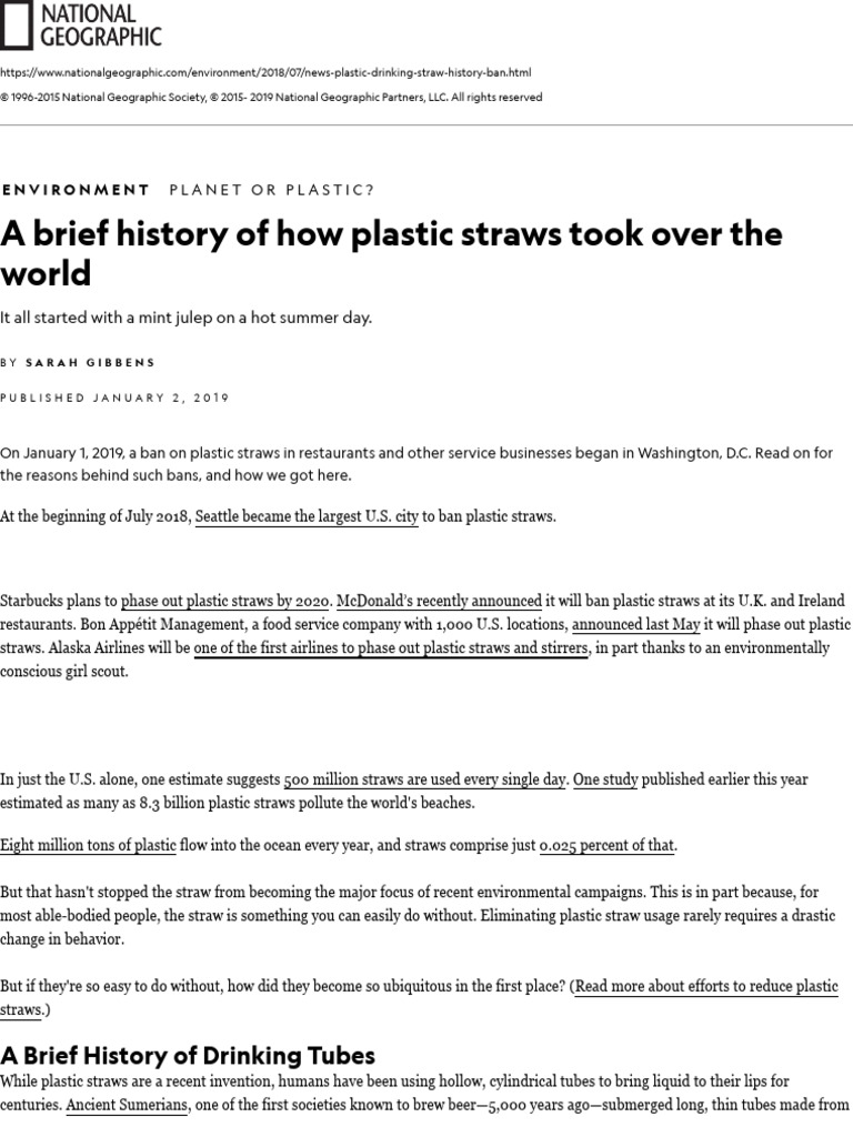 Plastic Straw Bans Are Spreading: Here's How They Took Over The World ...