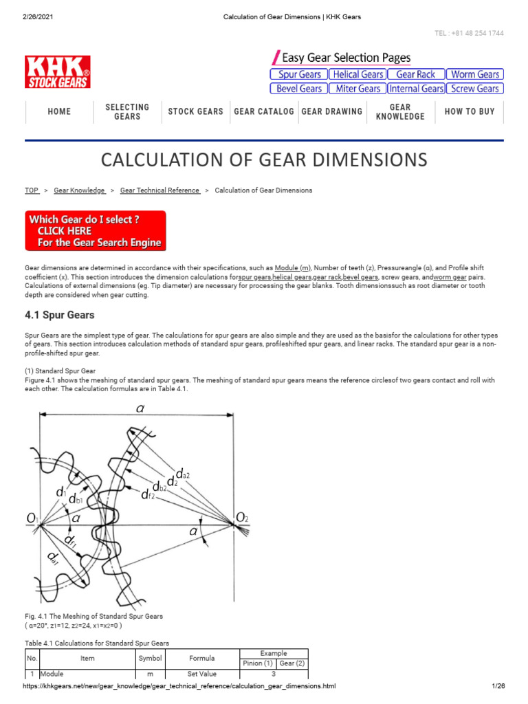Gear Dimension Calculation Guide | PDF | Teaching Methods & Materials ...