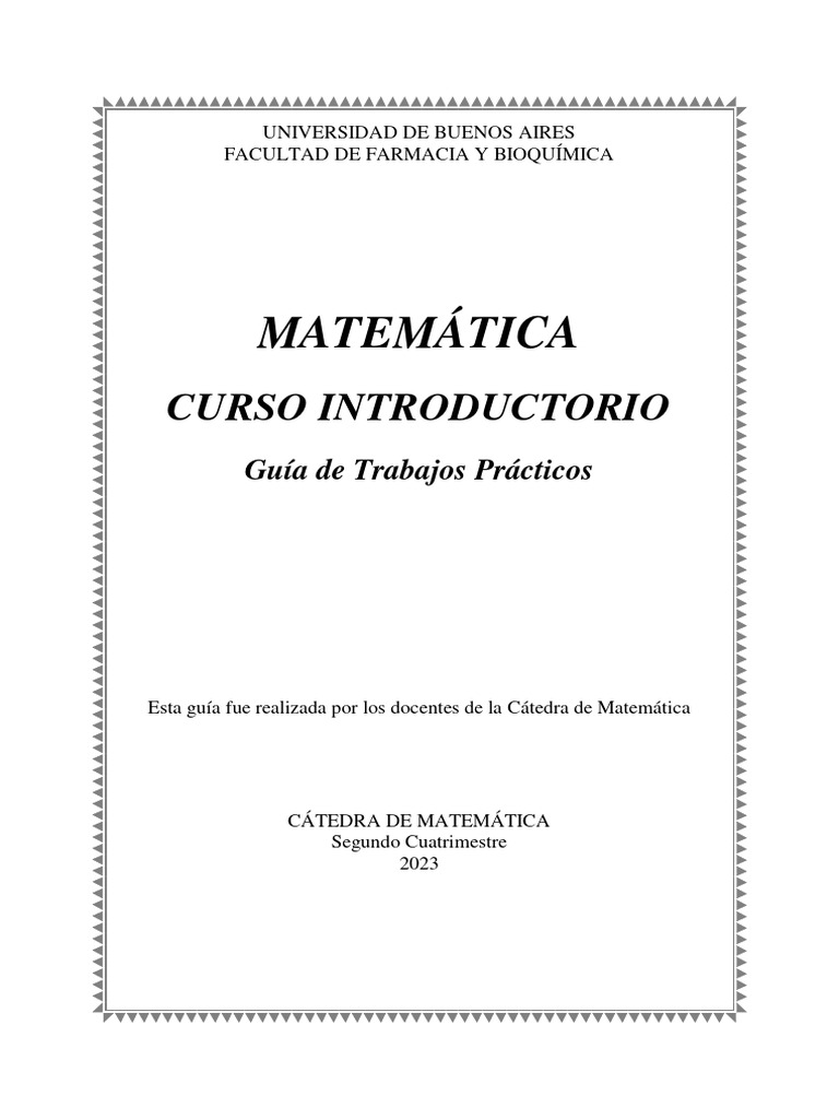 Trabajo Practico Curso Introductorio MATEMATICA 2C 2023 | PDF ...